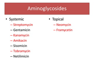 PHARMACOLOGY OF AMINOGLYCOSIDE ANTIBIOTICS | PPT