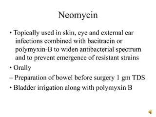 Aminoglycosides antibiotics | PPTX