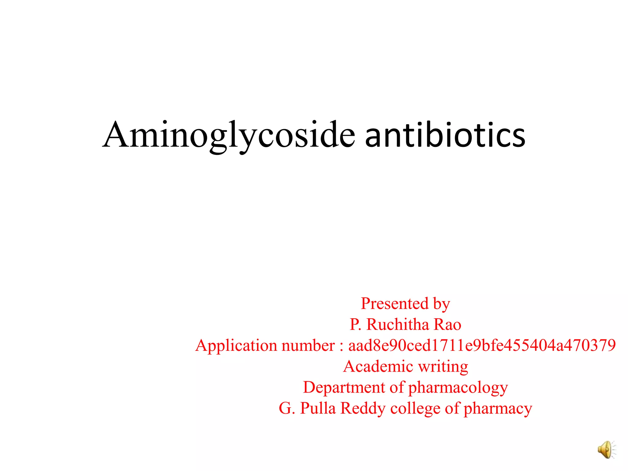 Aminoglycosides antibiotics | PPT