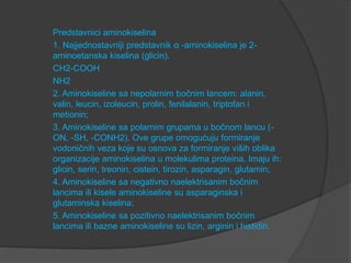 Aminokisline i proteini hemija | PPTX