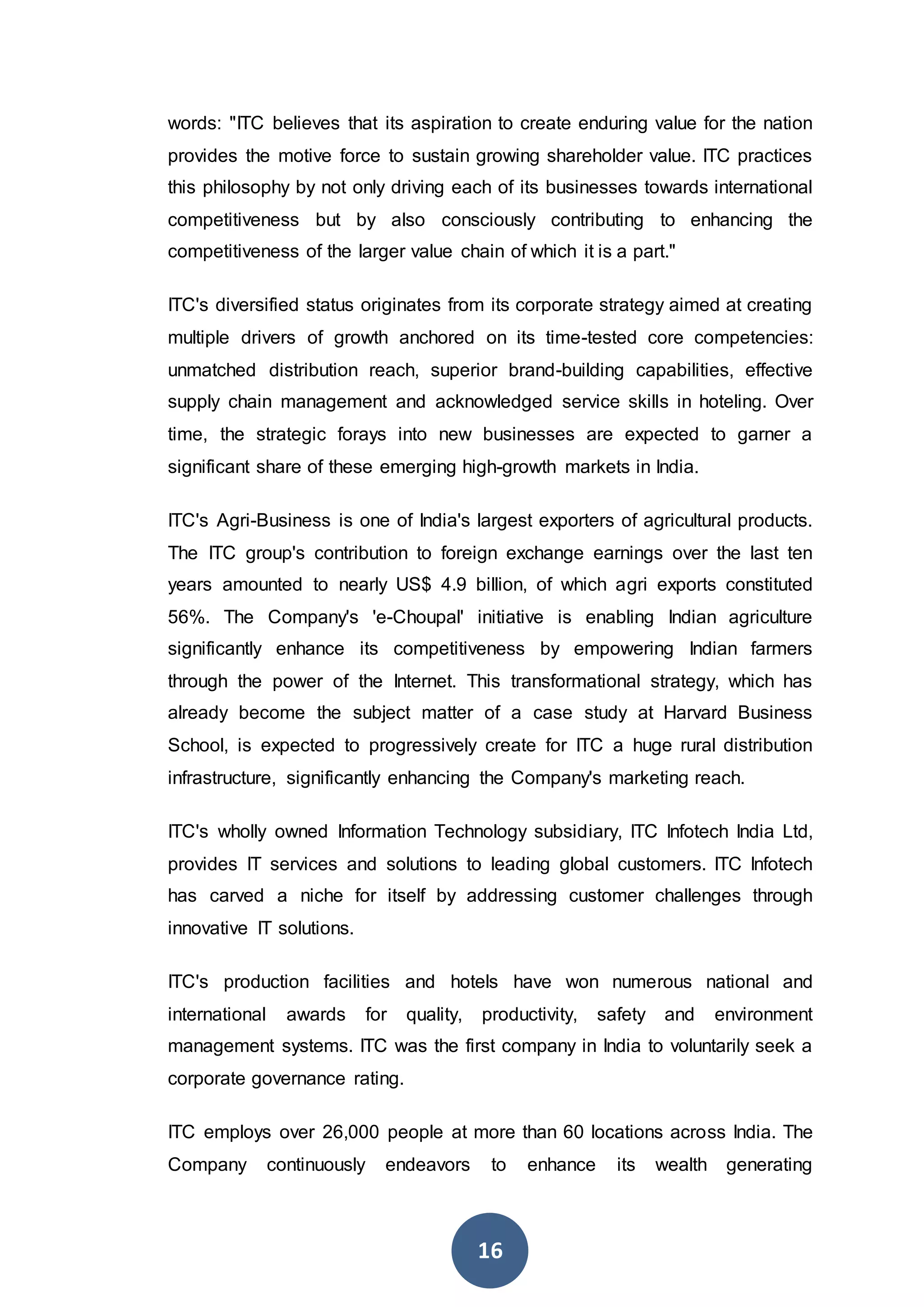 PRODUCT ANALYSIS OF ITC Ltd. | DOCX