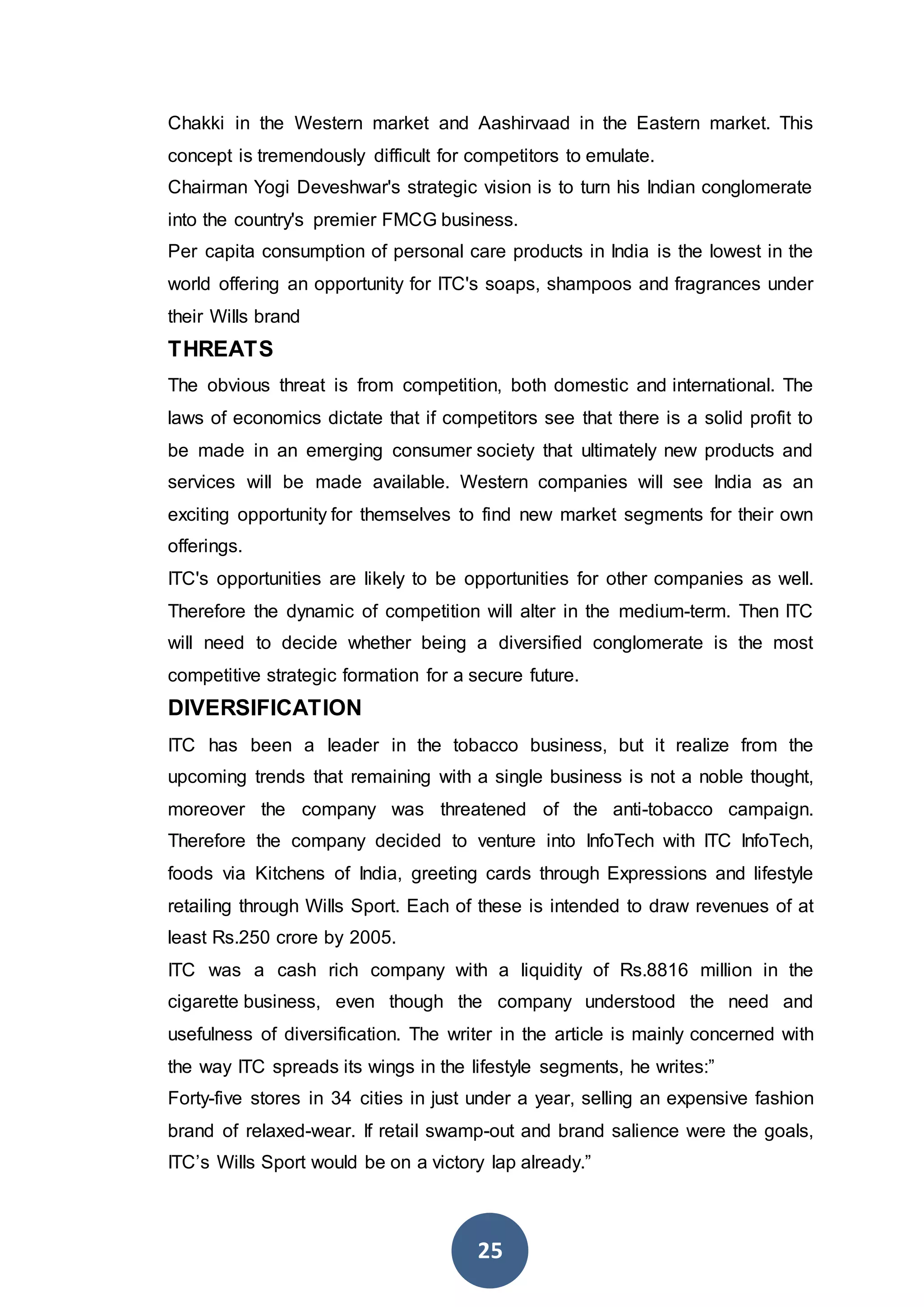 PRODUCT ANALYSIS OF ITC Ltd. | DOCX