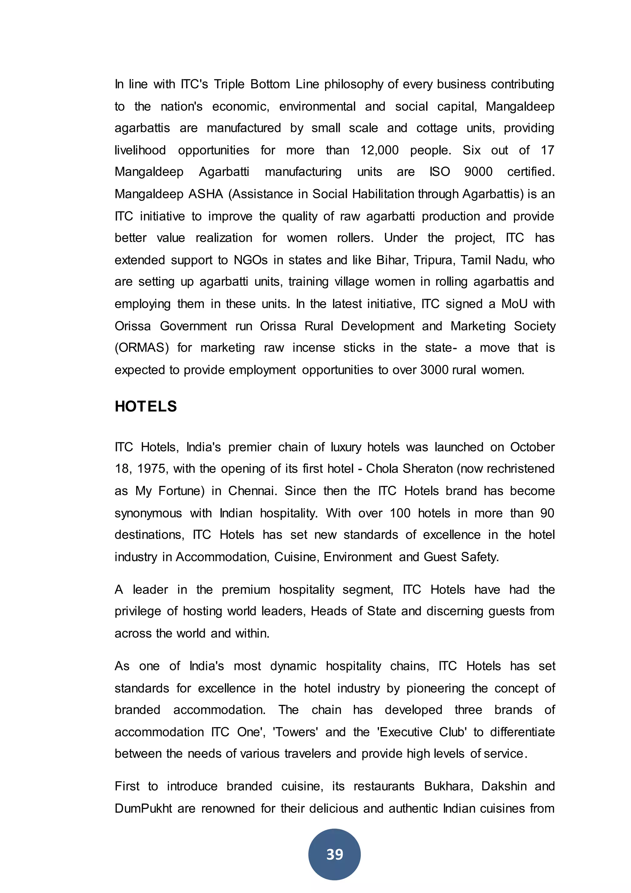PRODUCT ANALYSIS OF ITC Ltd. | DOCX