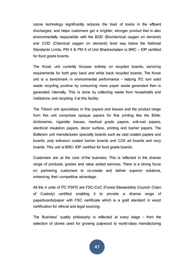 PRODUCT ANALYSIS OF ITC Ltd. | PDF