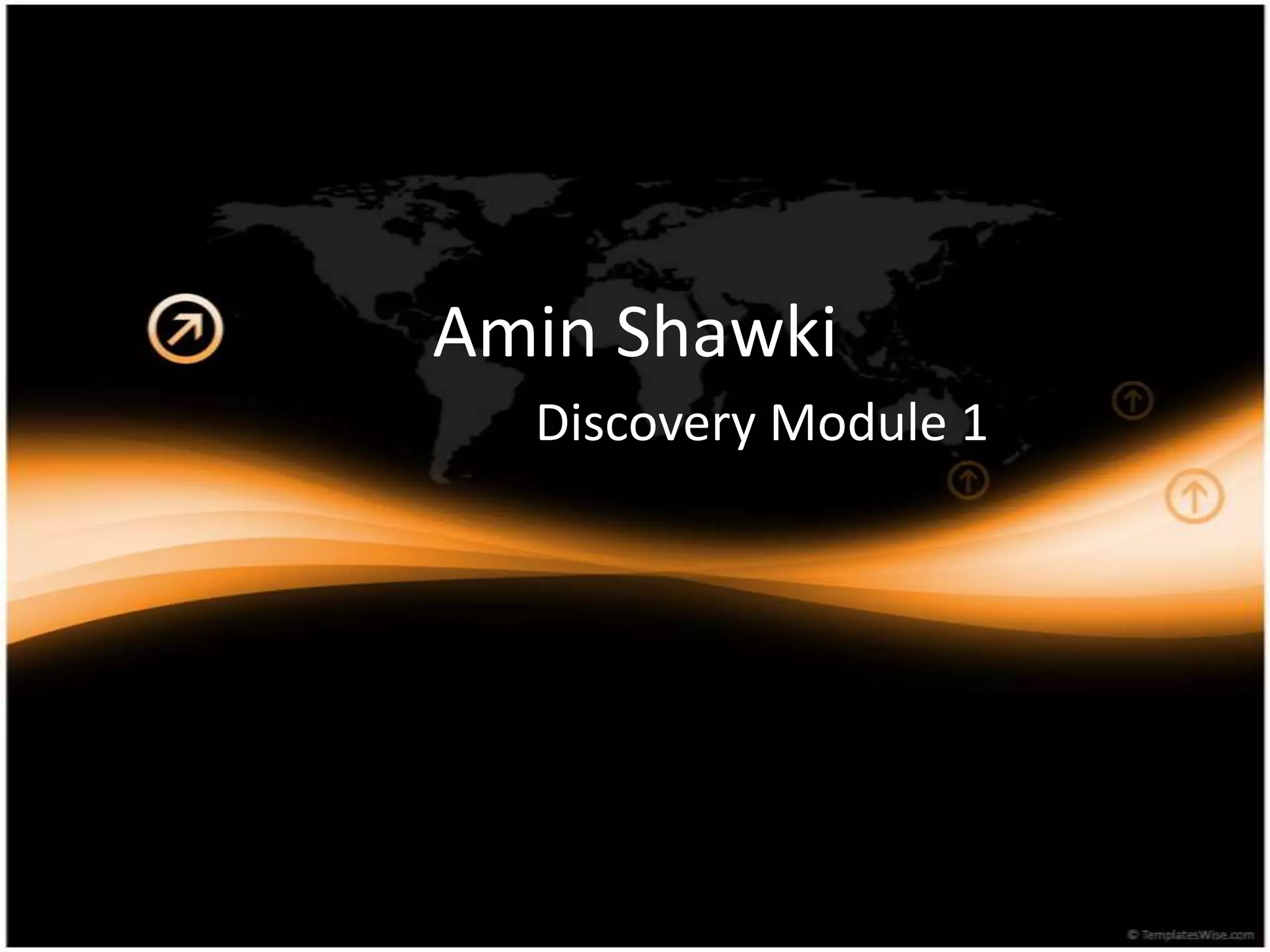 Amin Shawki Discovery Presentation | PPTX