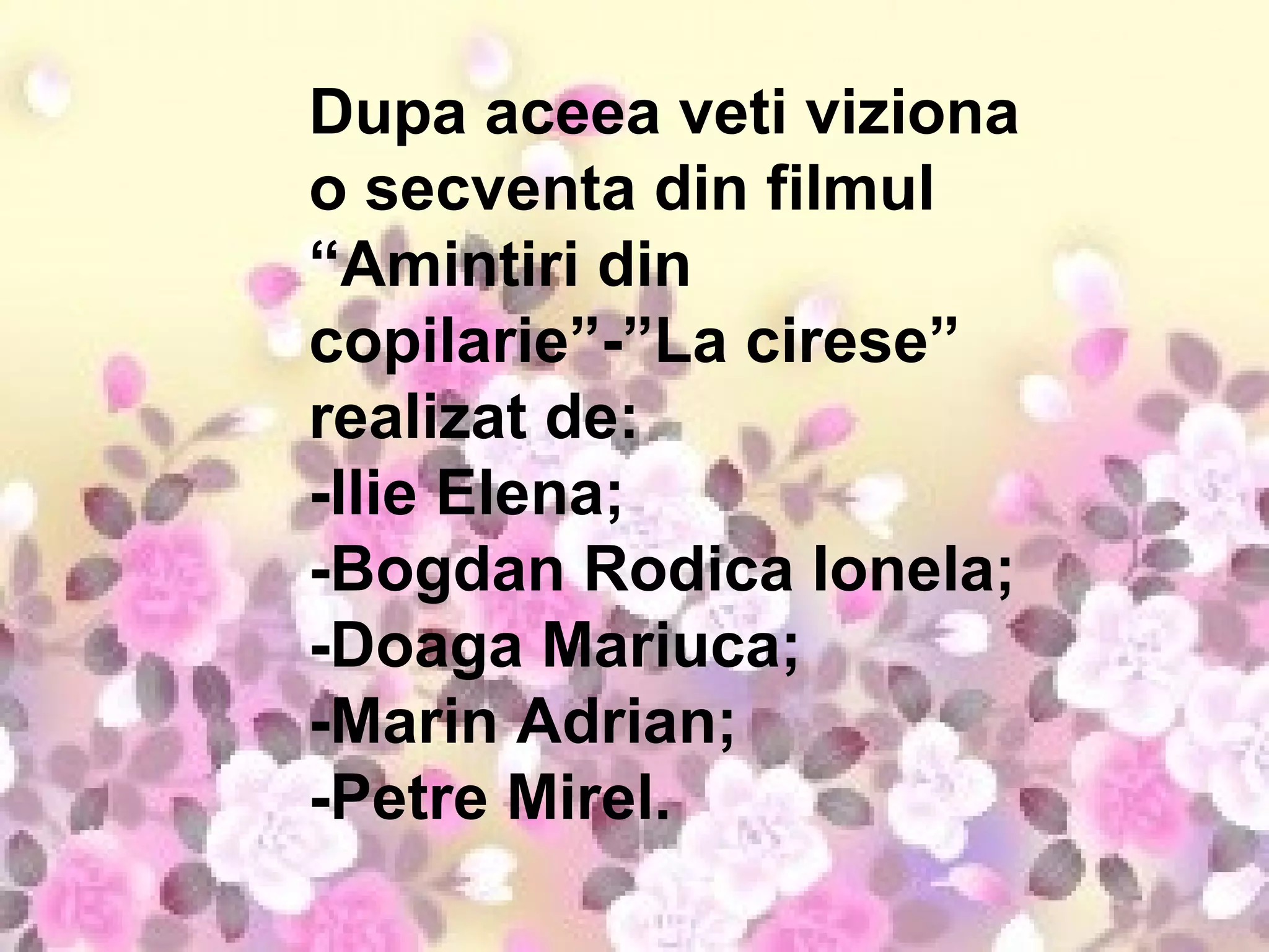 Amintiri din copilarie | PPT