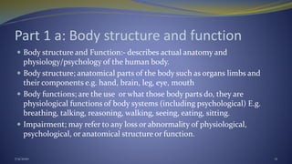 ICF and Neuromotor impairment | PPTX