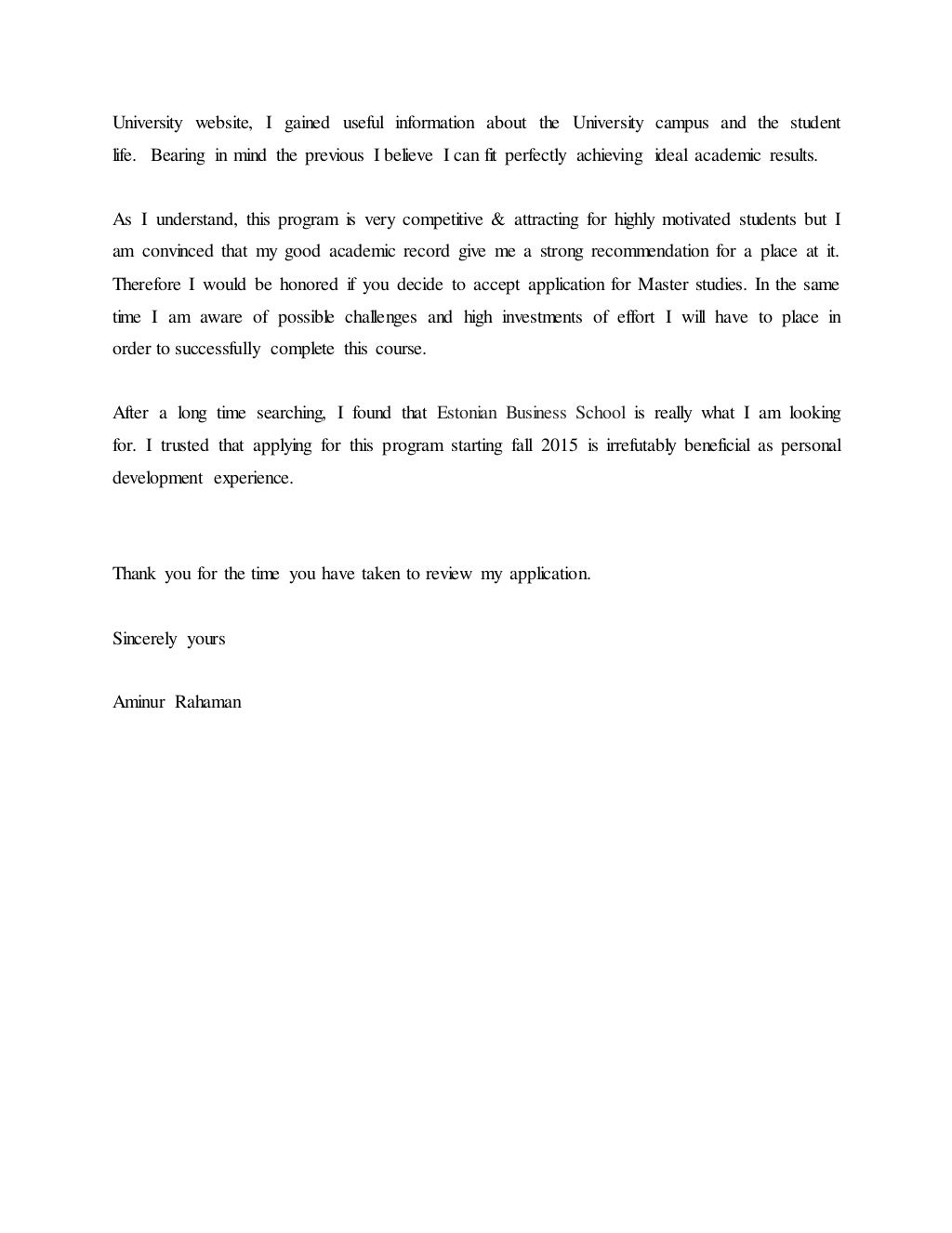 Motivational Letter For Student VISA Motivational Letter For Student VISA