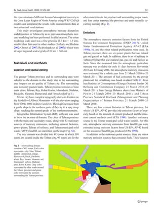 Simulation of atmospheric mercury dispersion and deposition in Tehran ...