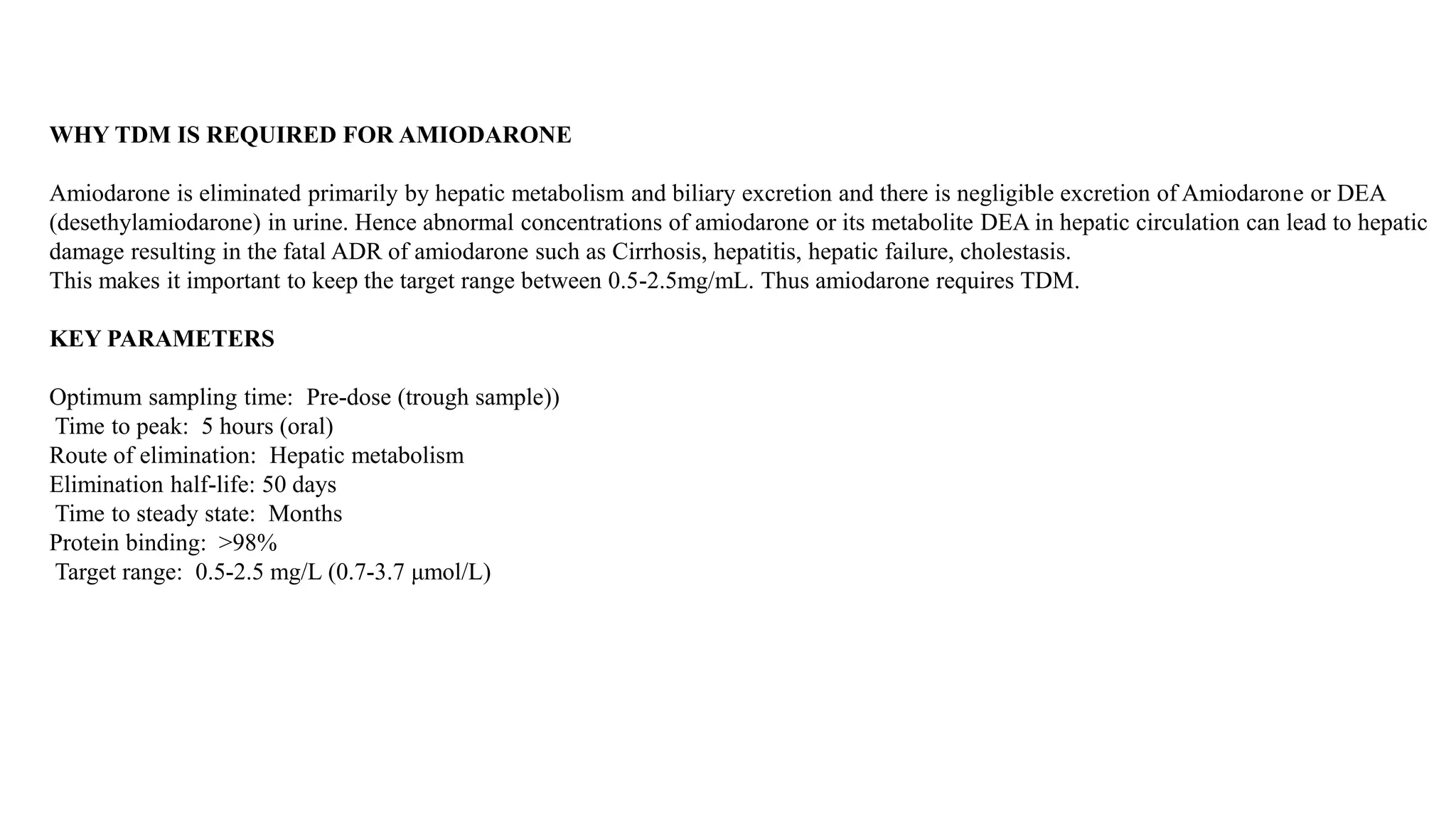 Amiodarone TDM | PPTX