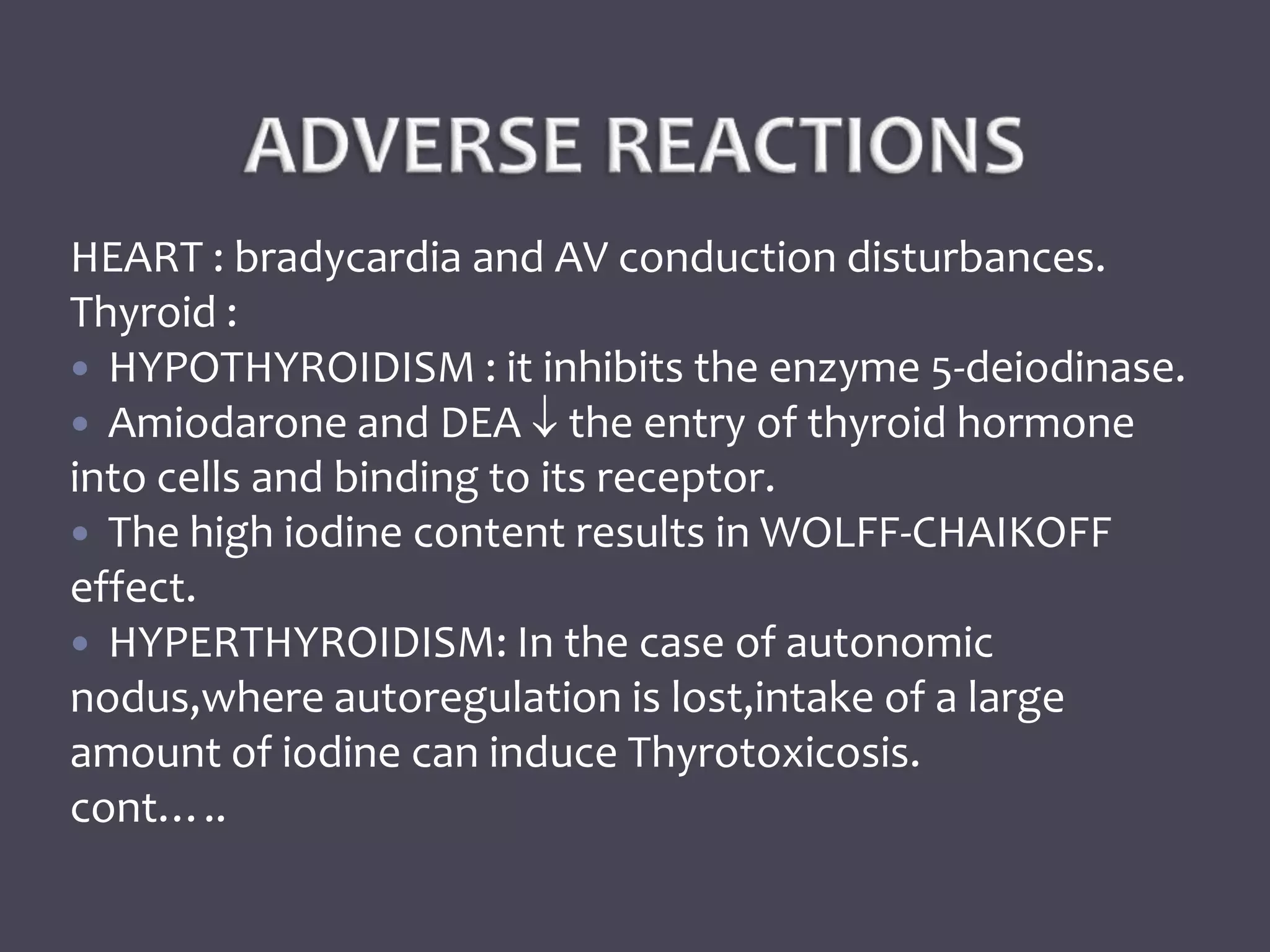 Amiodarone | PPTX | Thyroid Disorders | Endocrine and Metabolic Diseases