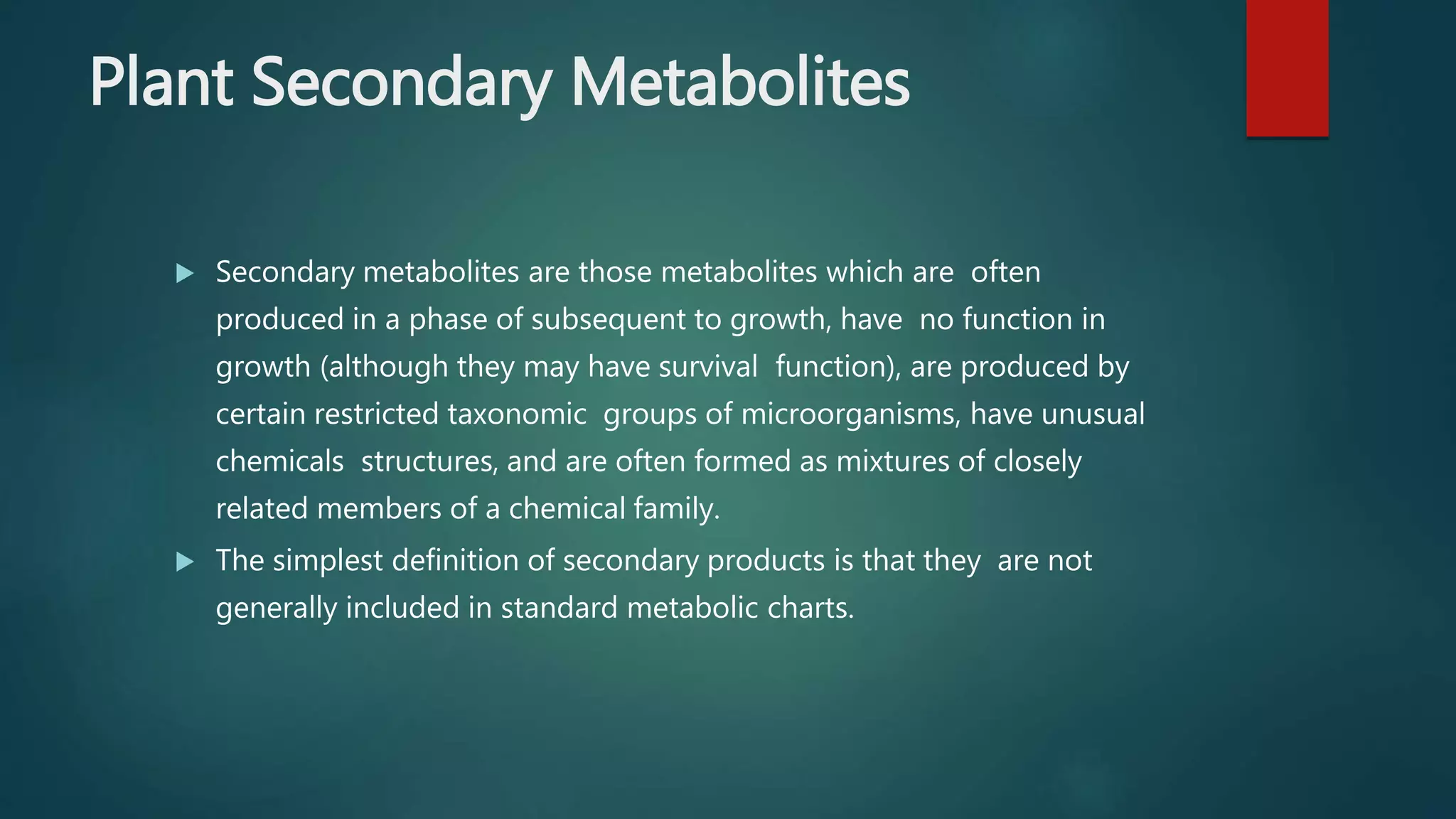Secondary Metabolites from Plants | PPTX