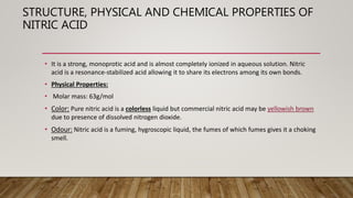 preparation and uses of nitric acid | PPT