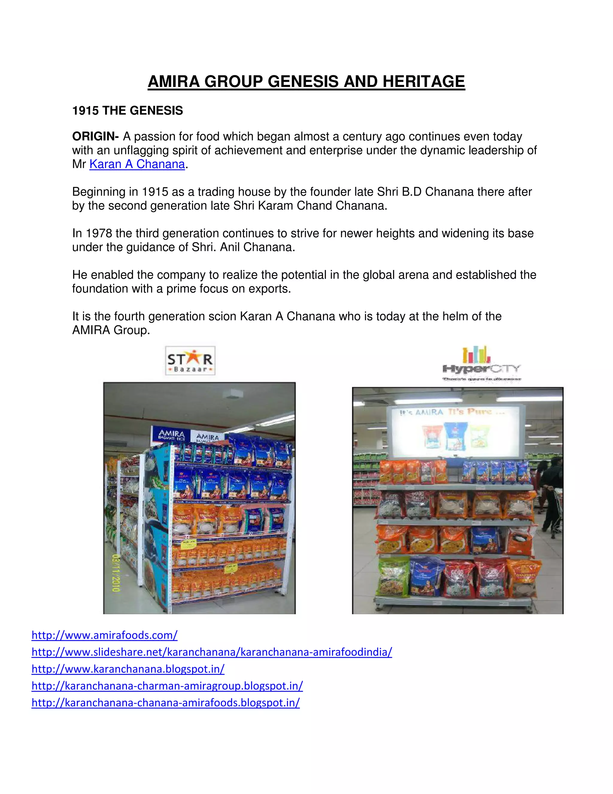 Amira group genesis and heritage | PDF