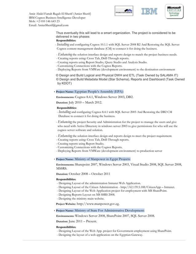 Amir sherif resume | PDF