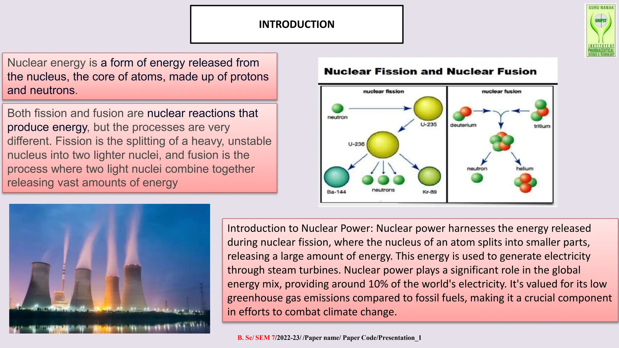 Nuclear power presentation on environment science .pptx