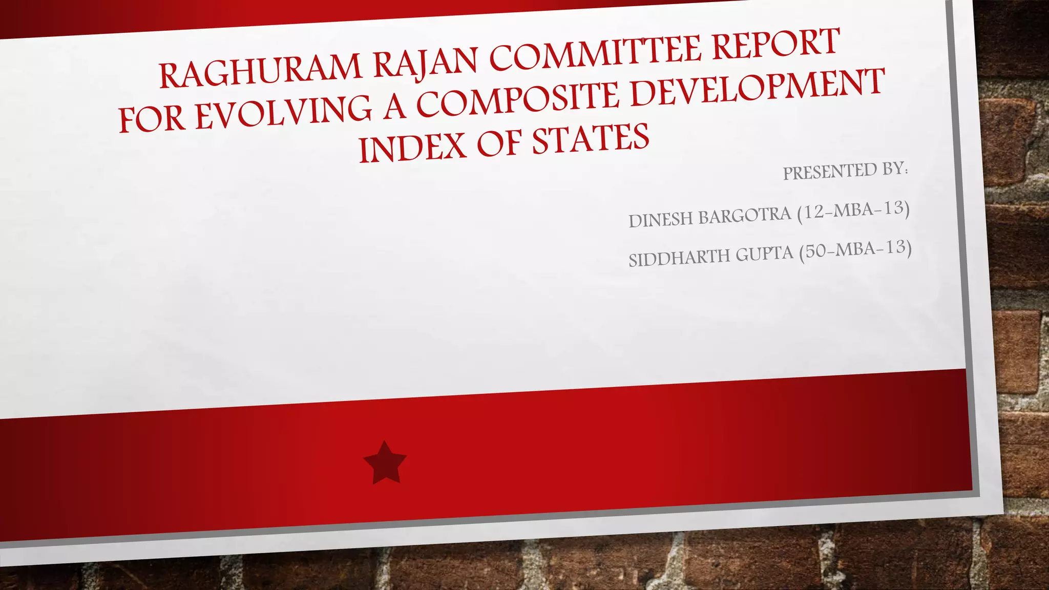 RAGHURAM RAJAN COMMITTEE ppt | PPTX