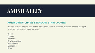 AMISH DINING CHAIRS -STYLE, NAMES AND TYPES GUIDE | PPT