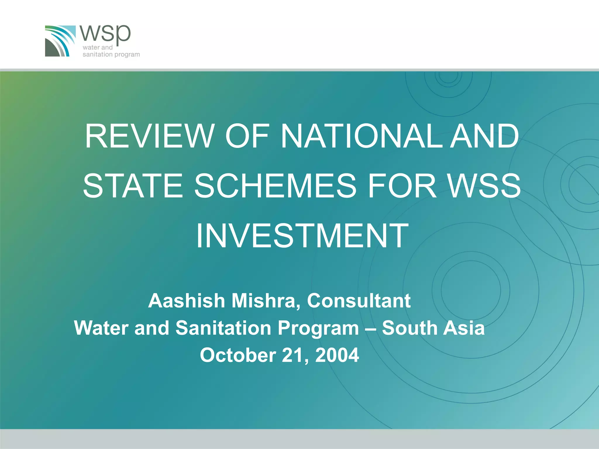 Aashish Mishra WSP-SA Presentation 2004 | PPT