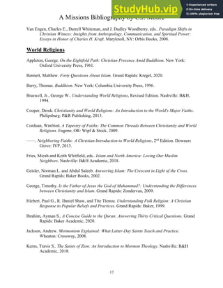 A Missions Bibliography | PDF
