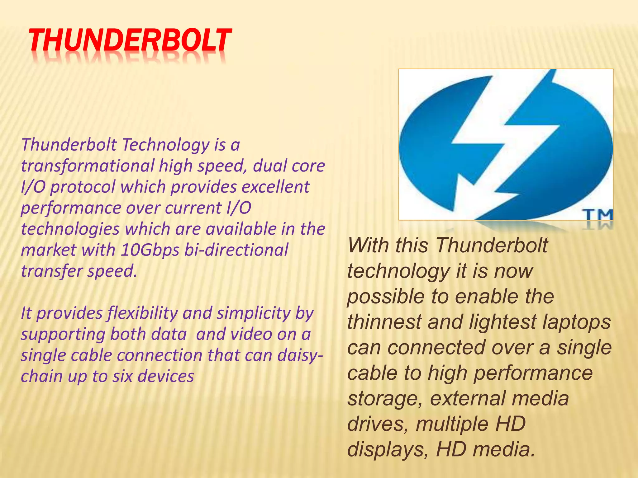 Thunderbolt seminar report | PPTX