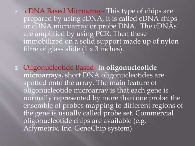 DNA MICROARRAY | PPTX | Genetics | Science