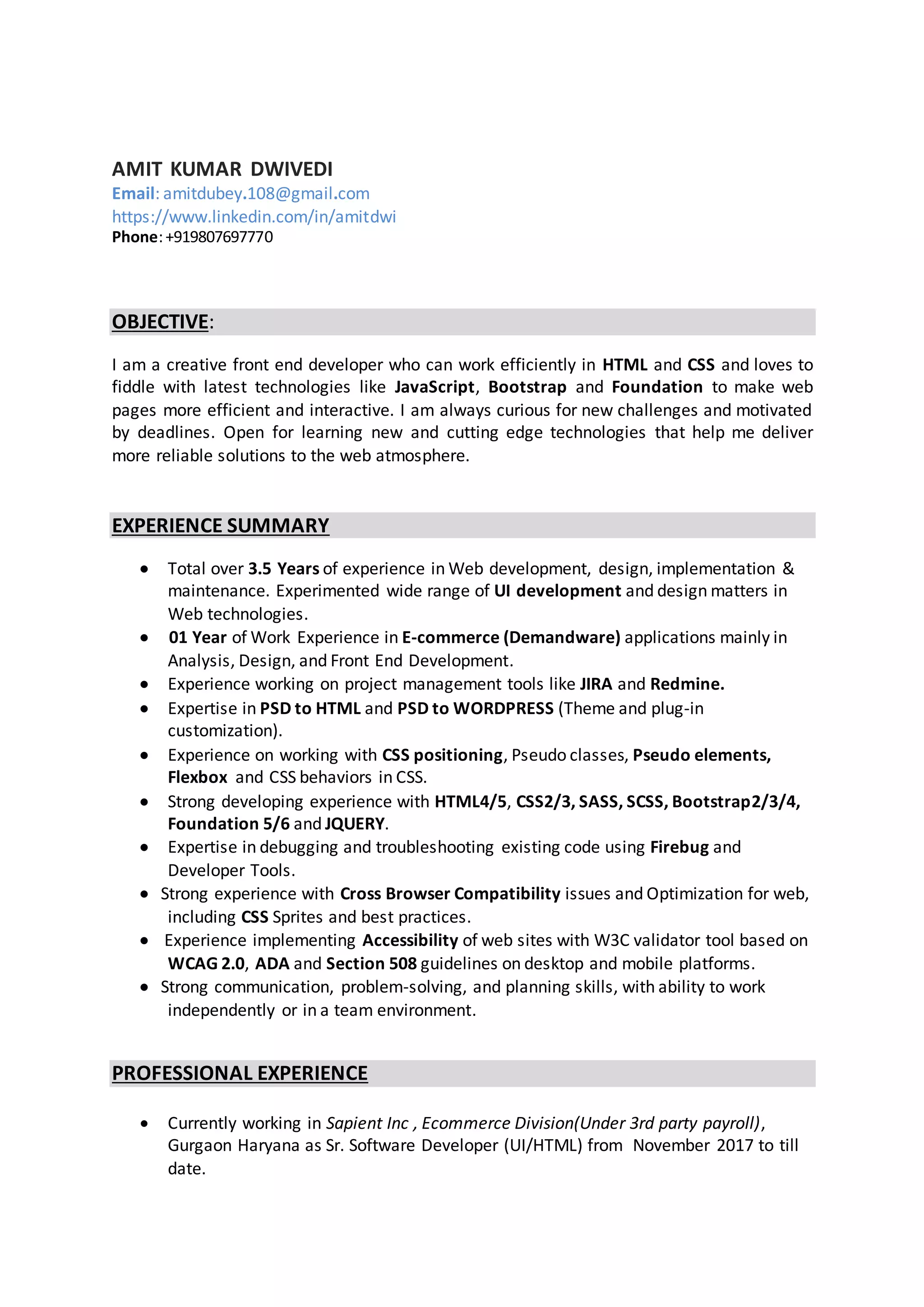 Resume Amit - Front-End-Developer | DOCX