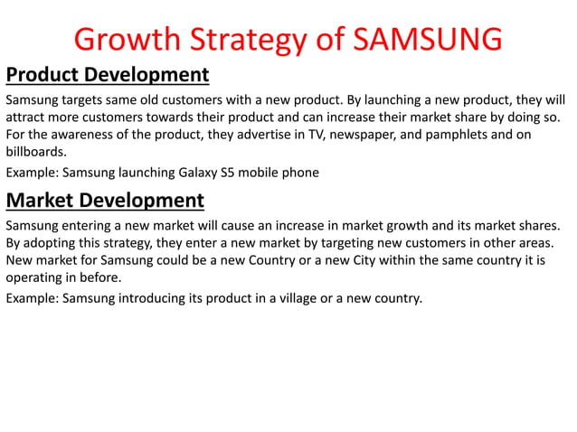 Growth strategy of Samsung