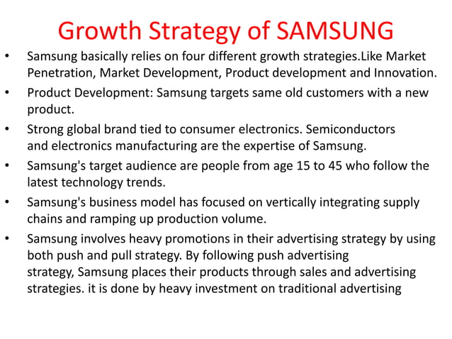 Growth strategy of Samsung