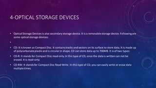 Presentation on storage devices (Computer Application) | PDF | Data ...