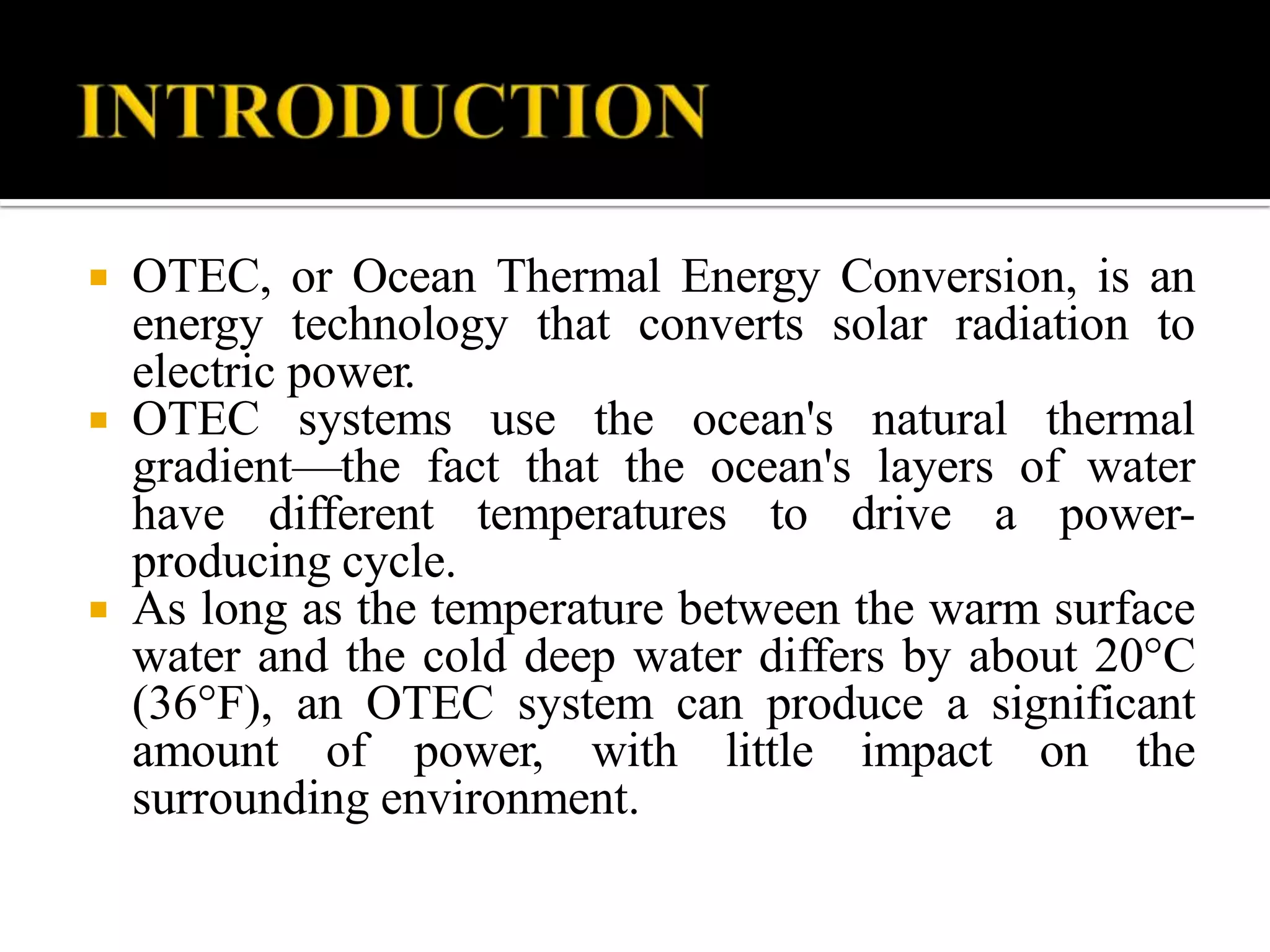 Ocean Thermal Energy Conversion Ppt