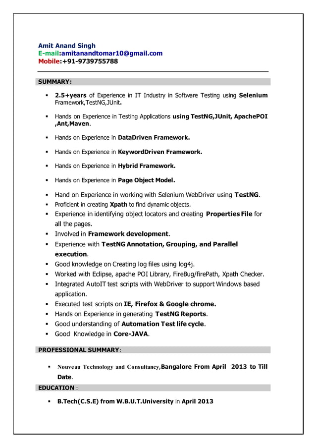 Amit_Testing_Selenium_2.5years_resume | PDF