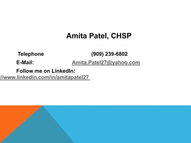 Amita Patel, | PPT