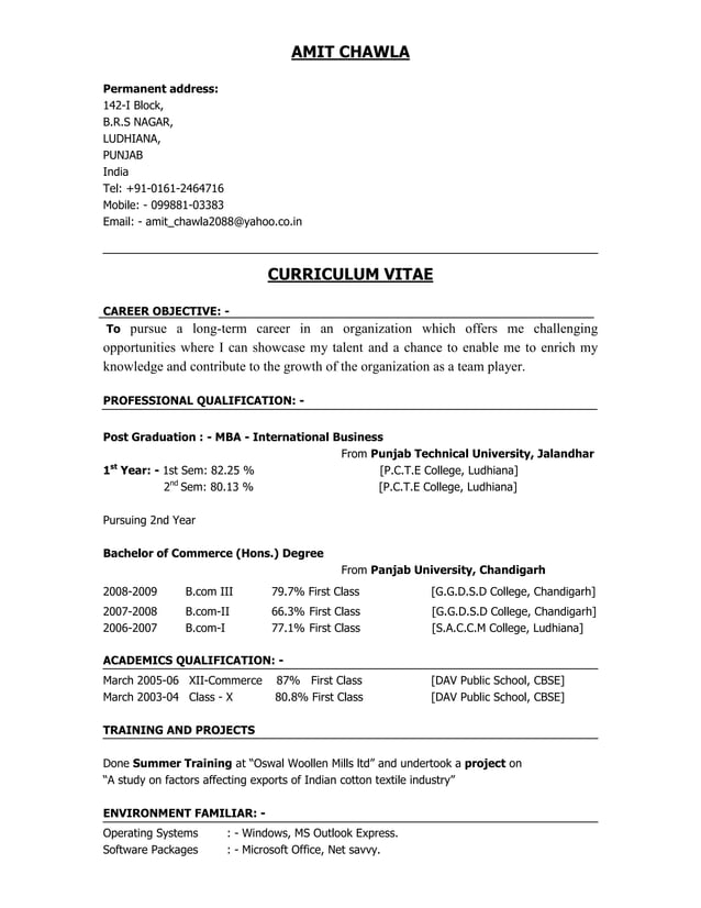 Amit chawla (CV) | DOCX | Cricket | Sports