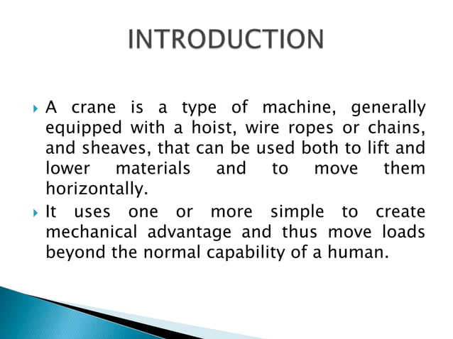 Amit crane ppt | PPTX