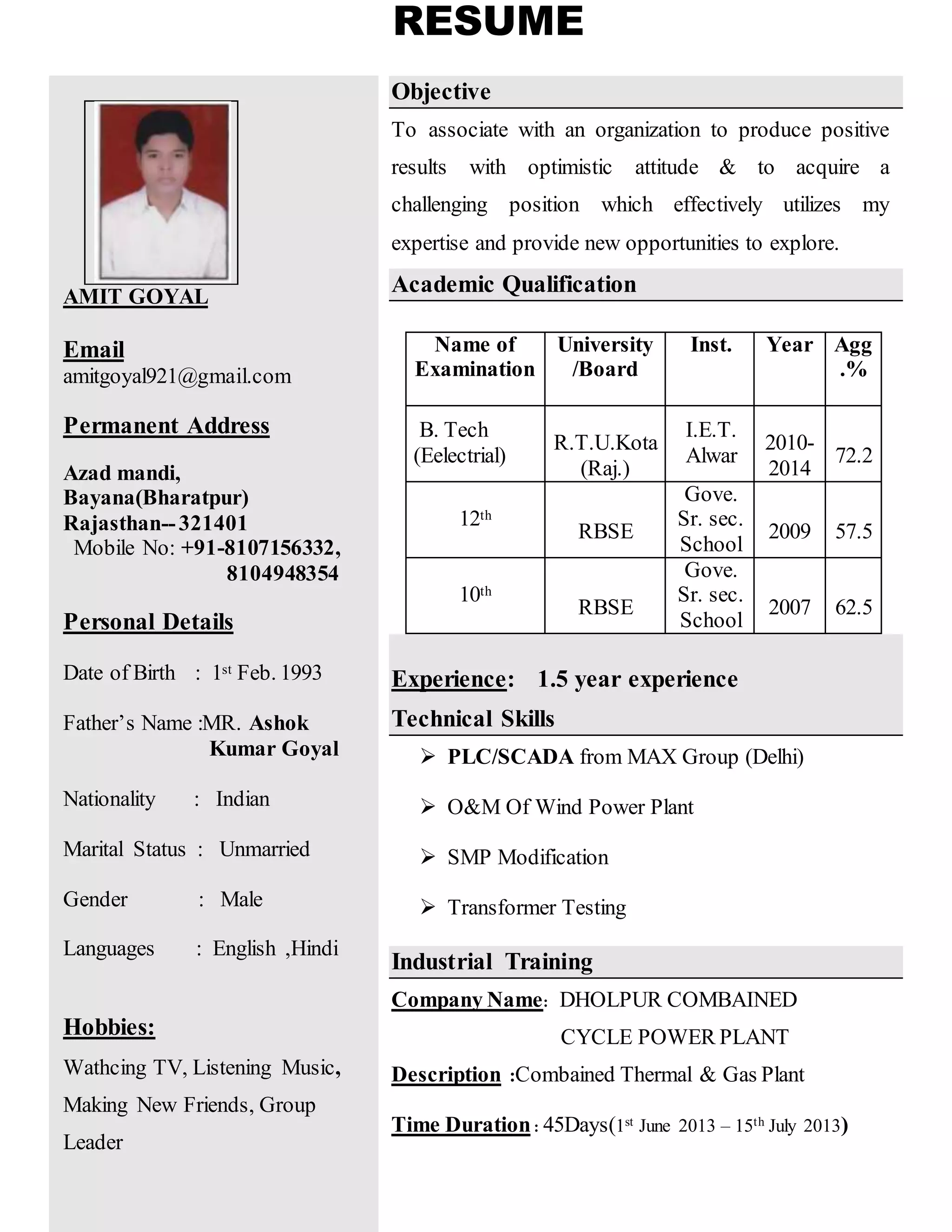 Amit cv | DOCX