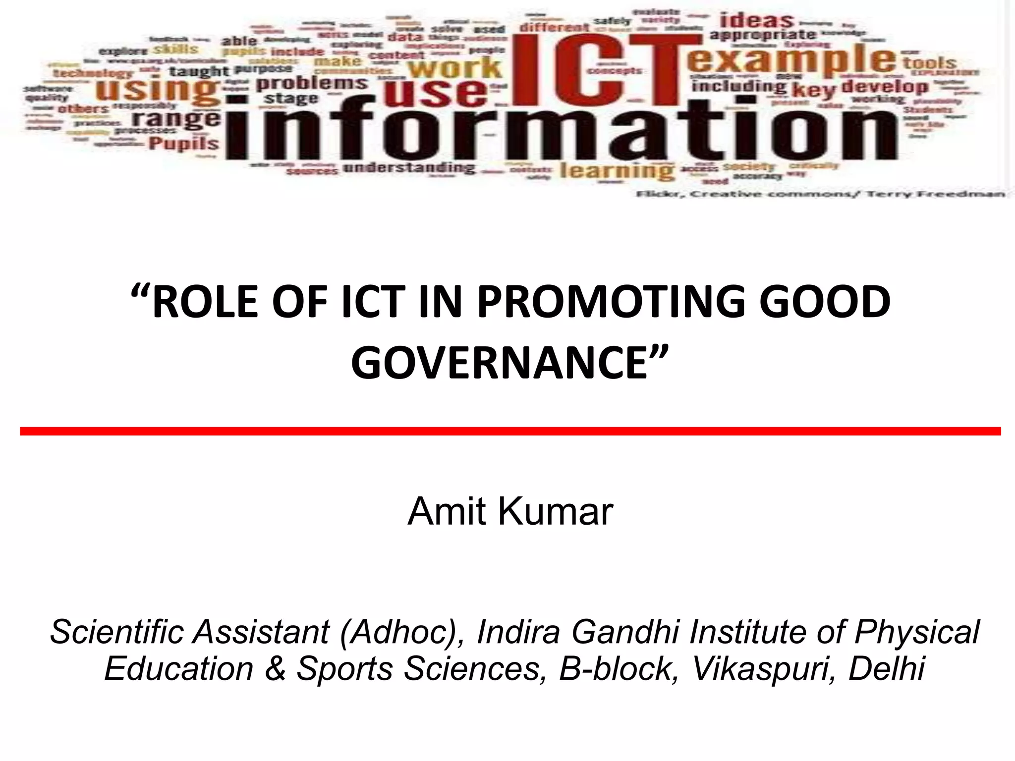 Role of ICT in Good Governance | PPTX