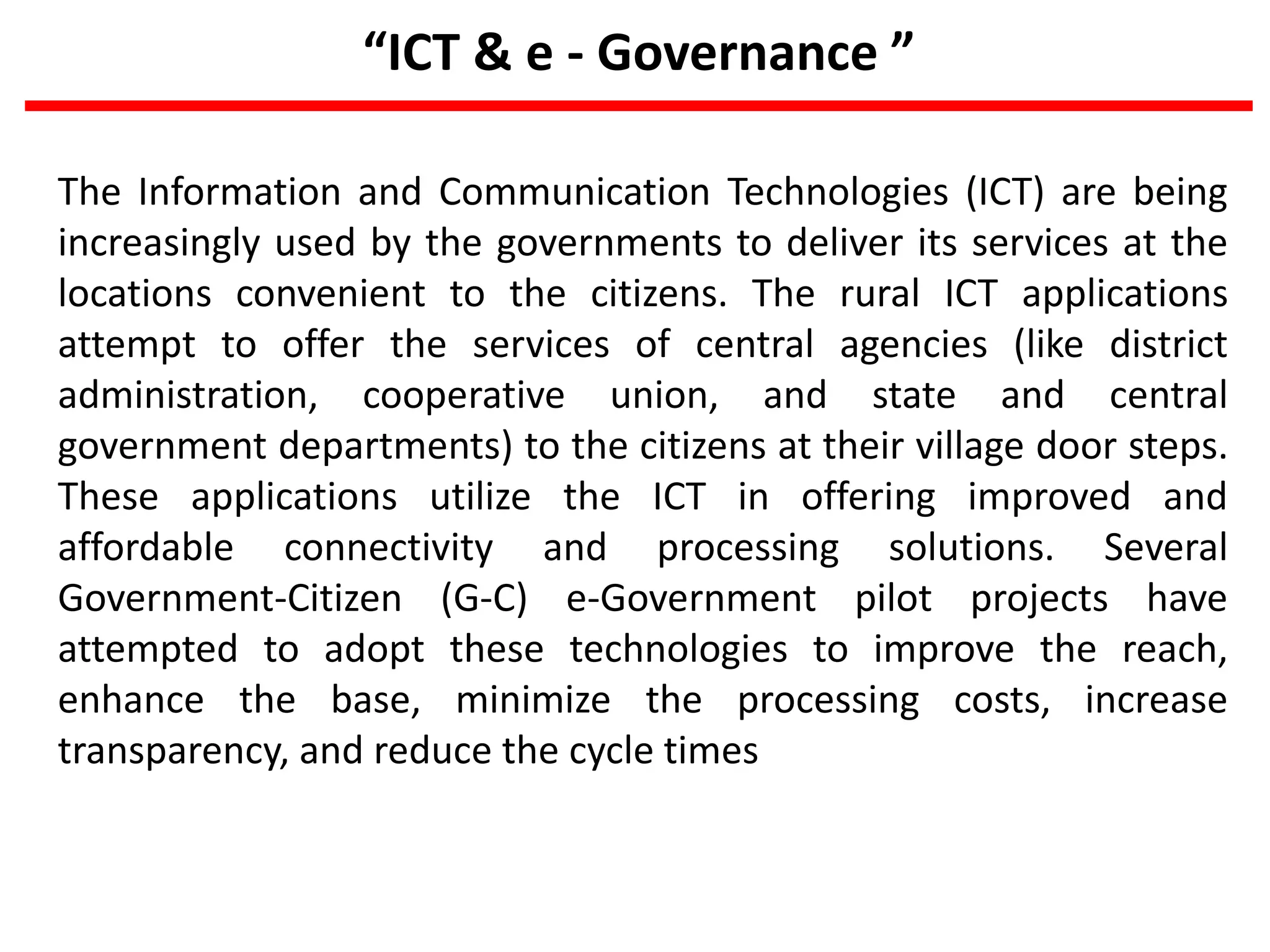 Role of ICT in Good Governance | PPTX