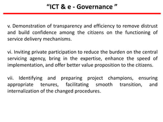 Role of ICT in Good Governance | PPTX