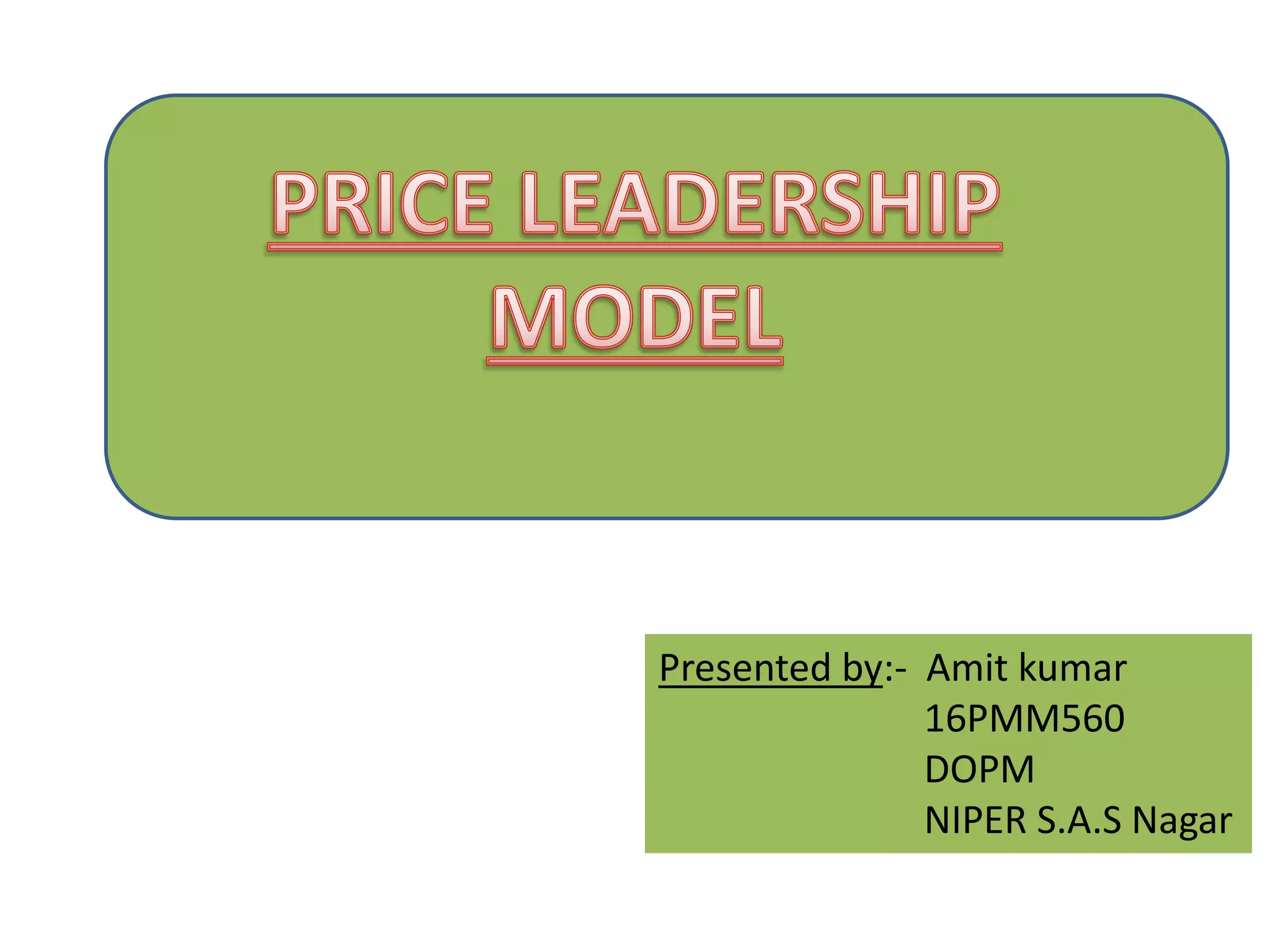 Price Leadership Model | PPTX