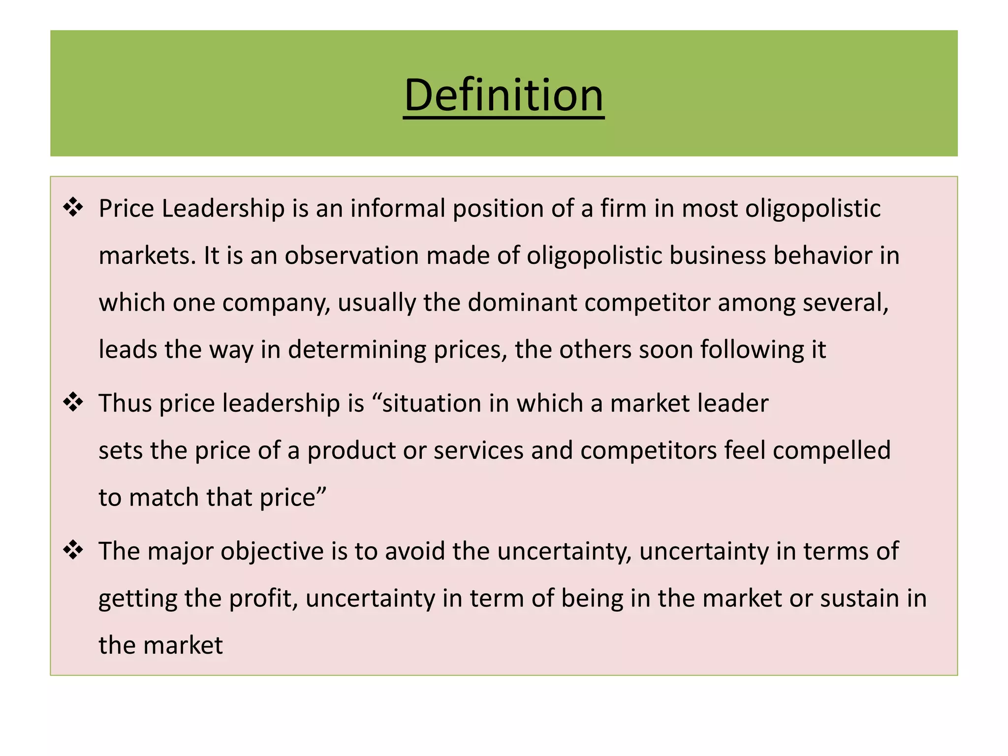 Price Leadership Model | PPTX