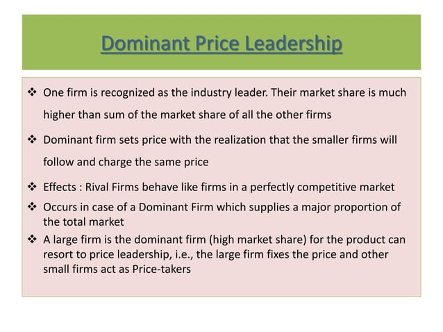 Price Leadership Model | PPTX | Business | Business and Finance