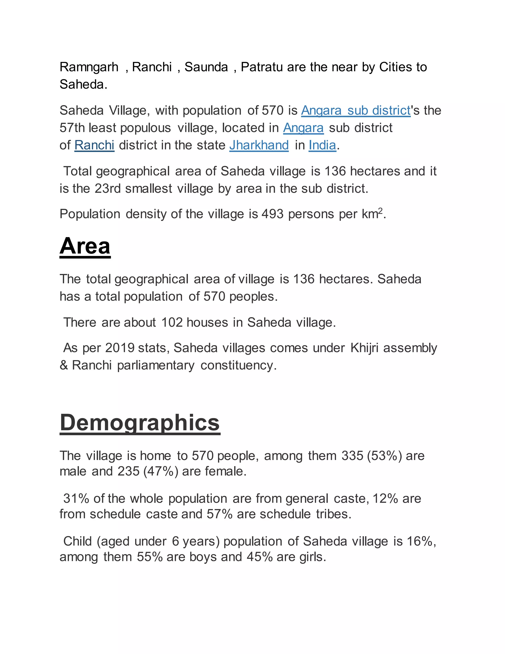 Simple Report on Village visit | DOCX