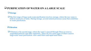purification of water on large scale public health dentistry | PPTX