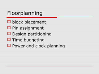 floor planning | PPT