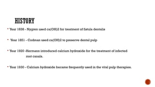 Calcium hydroxide and it's application in dentistry | PPTX