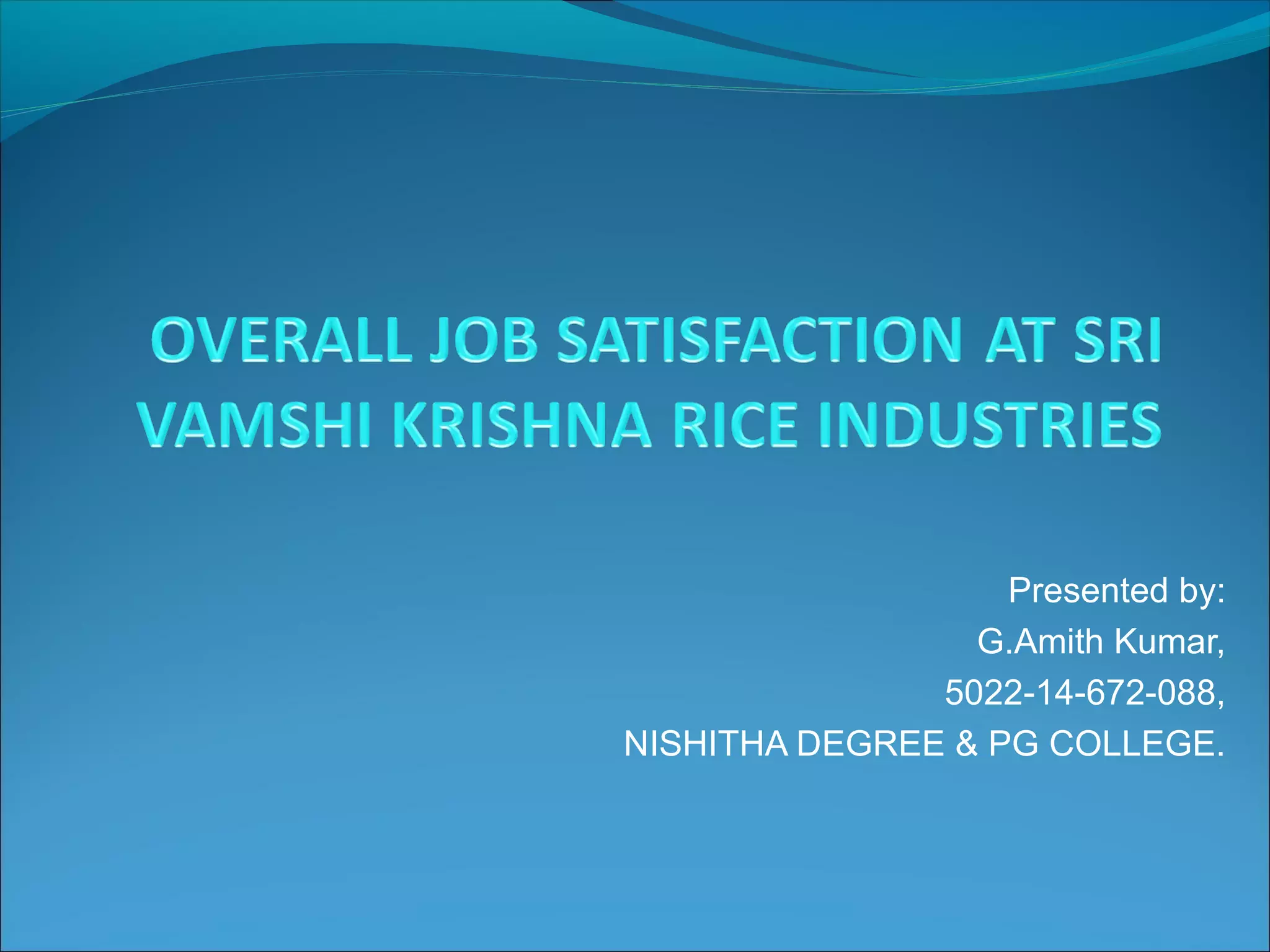 overall job satisfaction ppt | PPT
