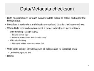 Case study of BtrFS: A fault tolerant File system | PPT