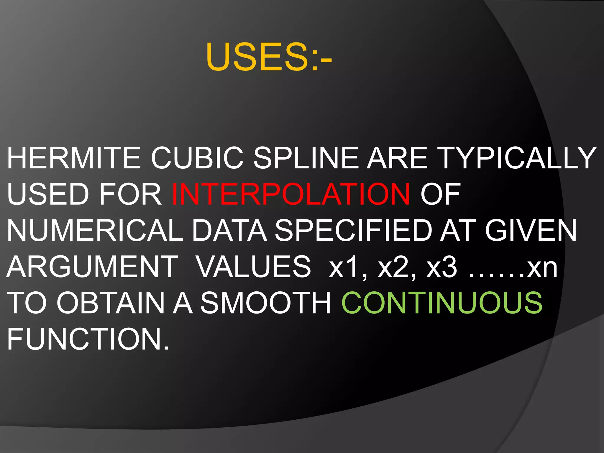 hermite cubic spline curve | PPTX