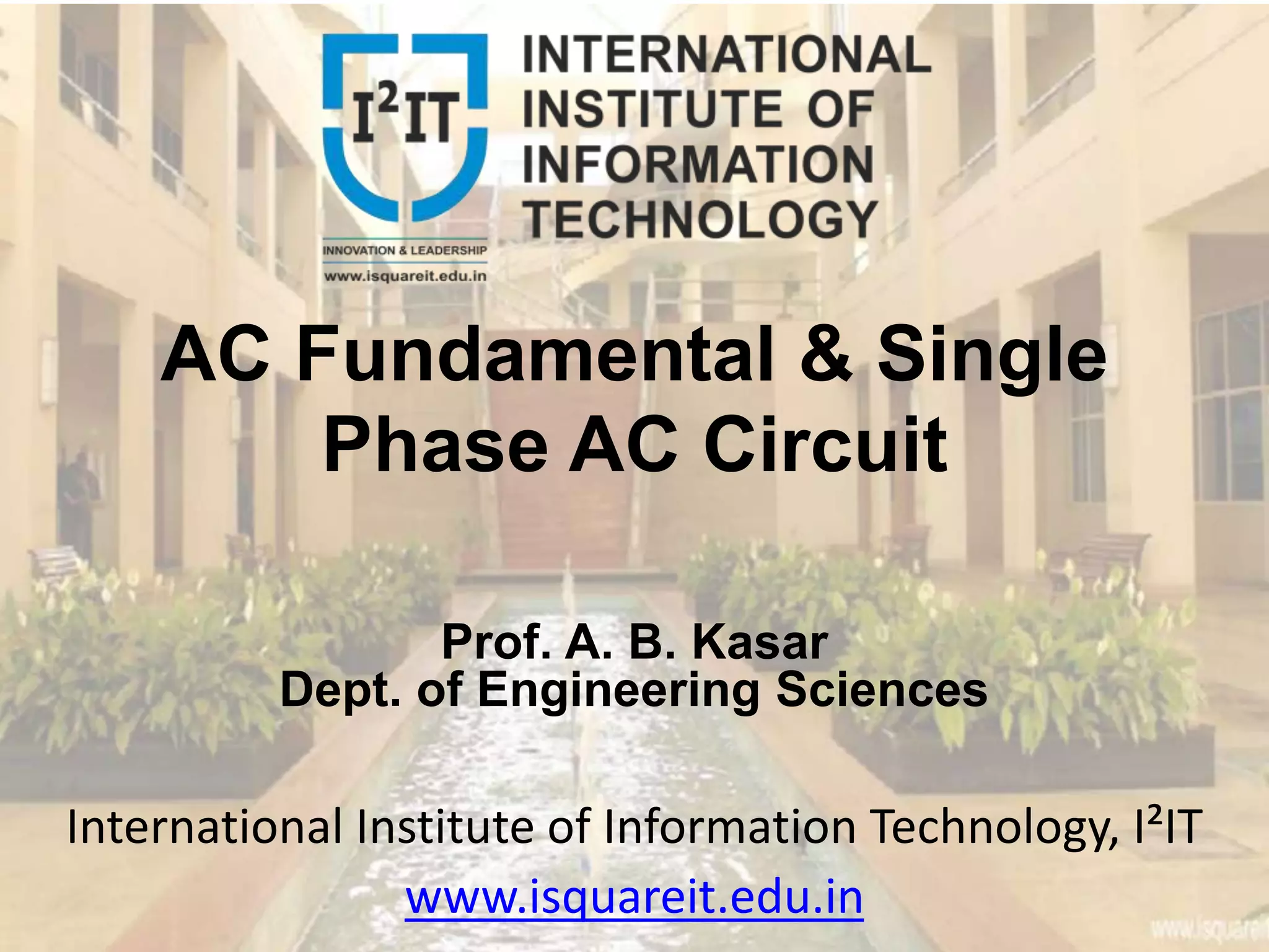AC Fundamental & Single Phase AC Circuit | PPT